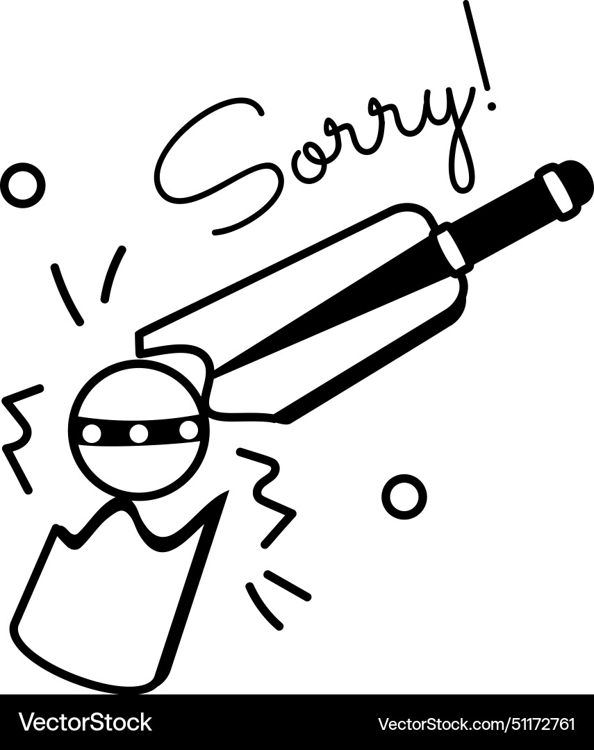 Broken bat Royalty Free Vector Image - VectorStock