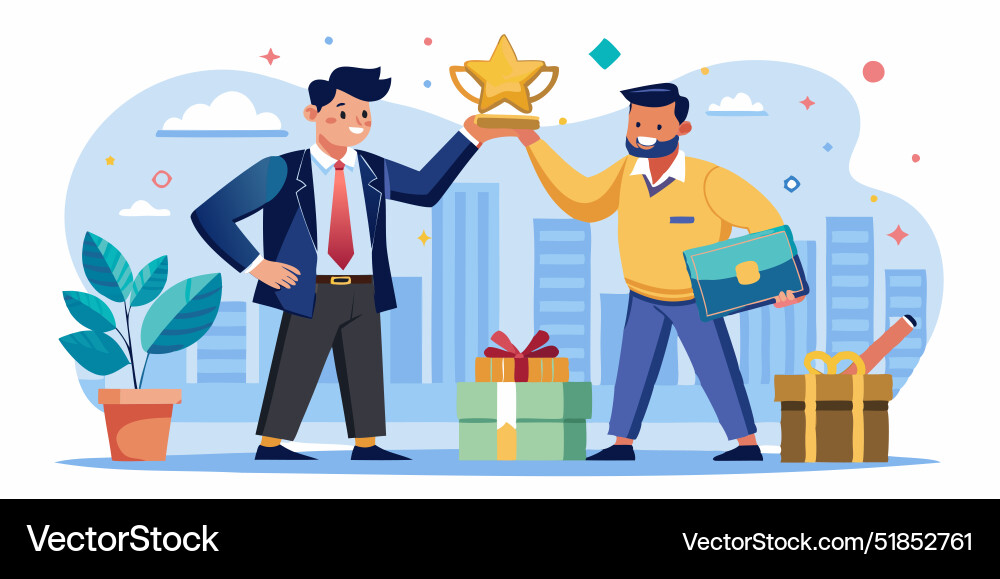Business success teamwork and recognition Vector Image