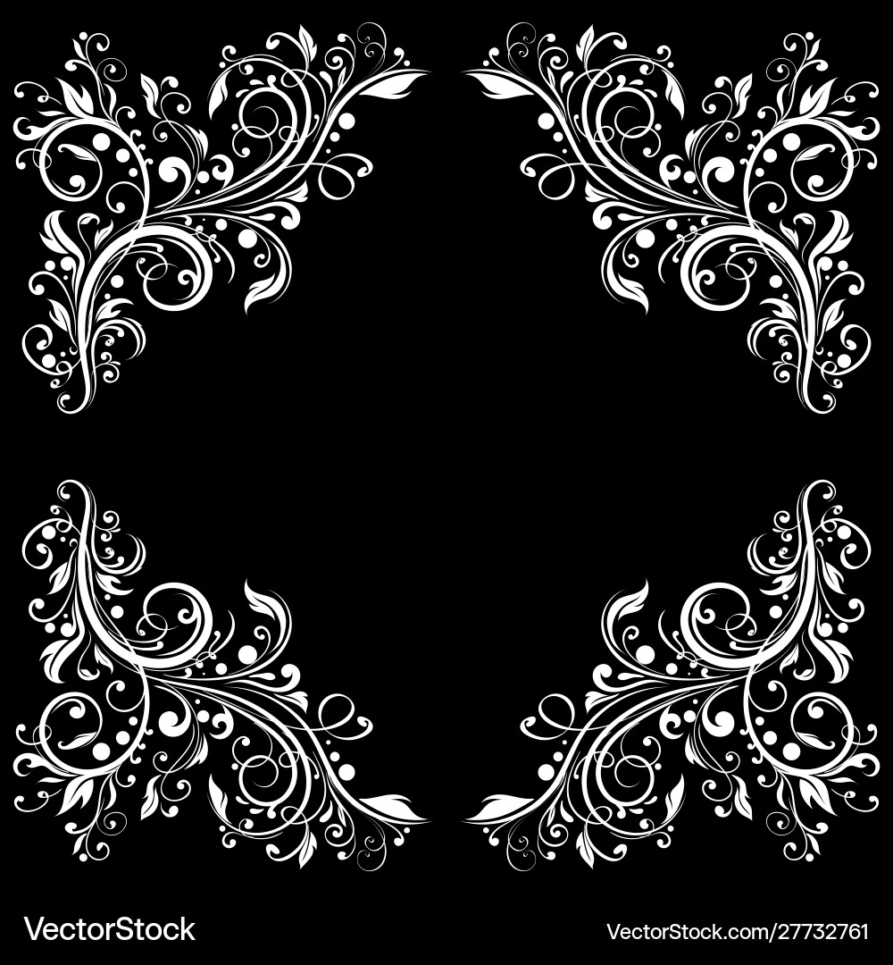 Floral filigree frame decorative design element Vector Image