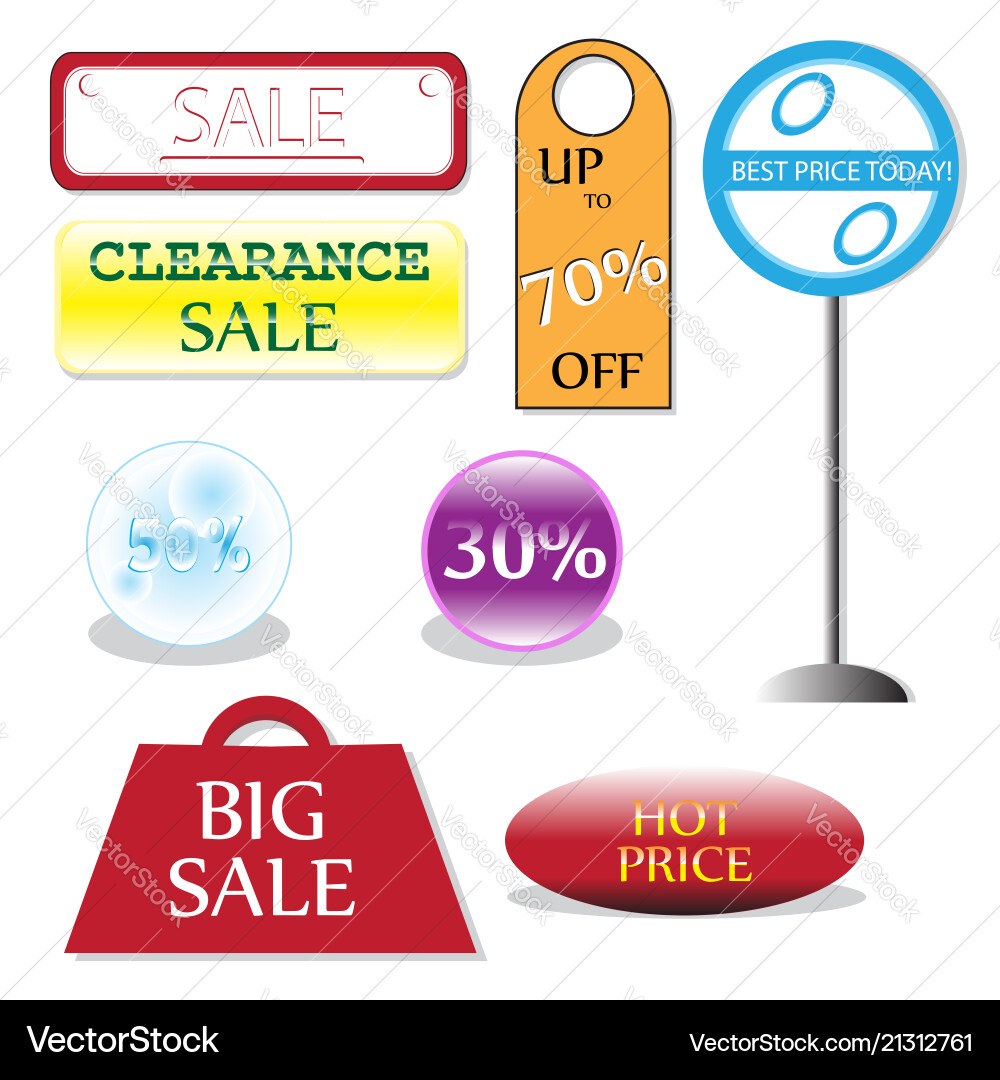For sale signs Royalty Free Vector Image - VectorStock