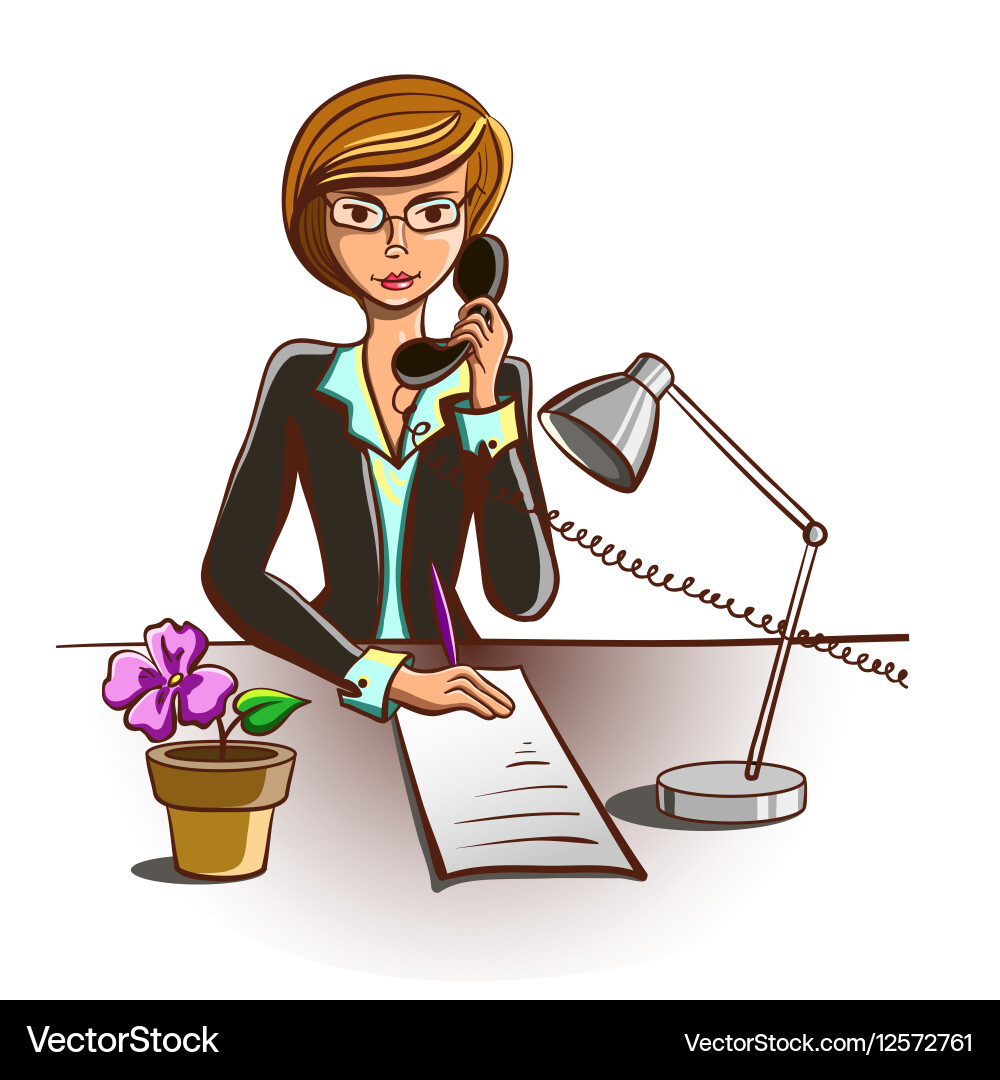Isolated cartoon secretary Royalty Free Vector Image