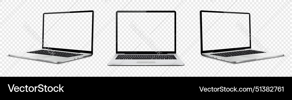 Laptop mockup with transparent screen isolated Vector Image