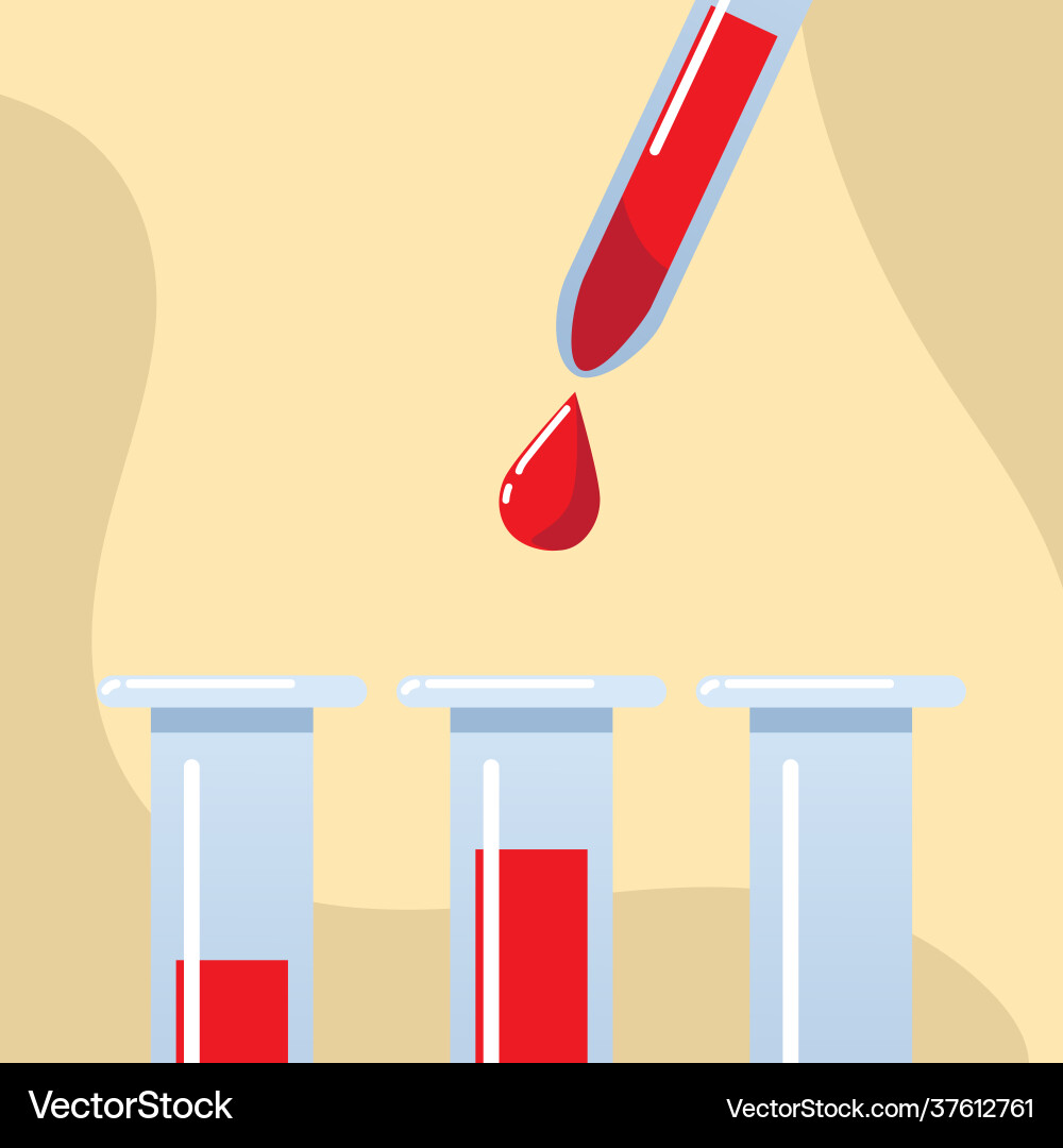 Medical sample blood – Royalty-Free Vector | VectorStock
