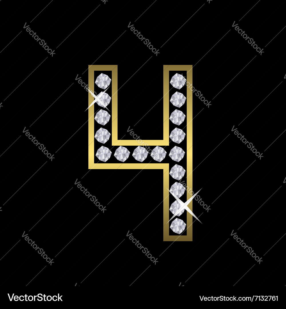 Number four sign Royalty Free Vector Image - VectorStock