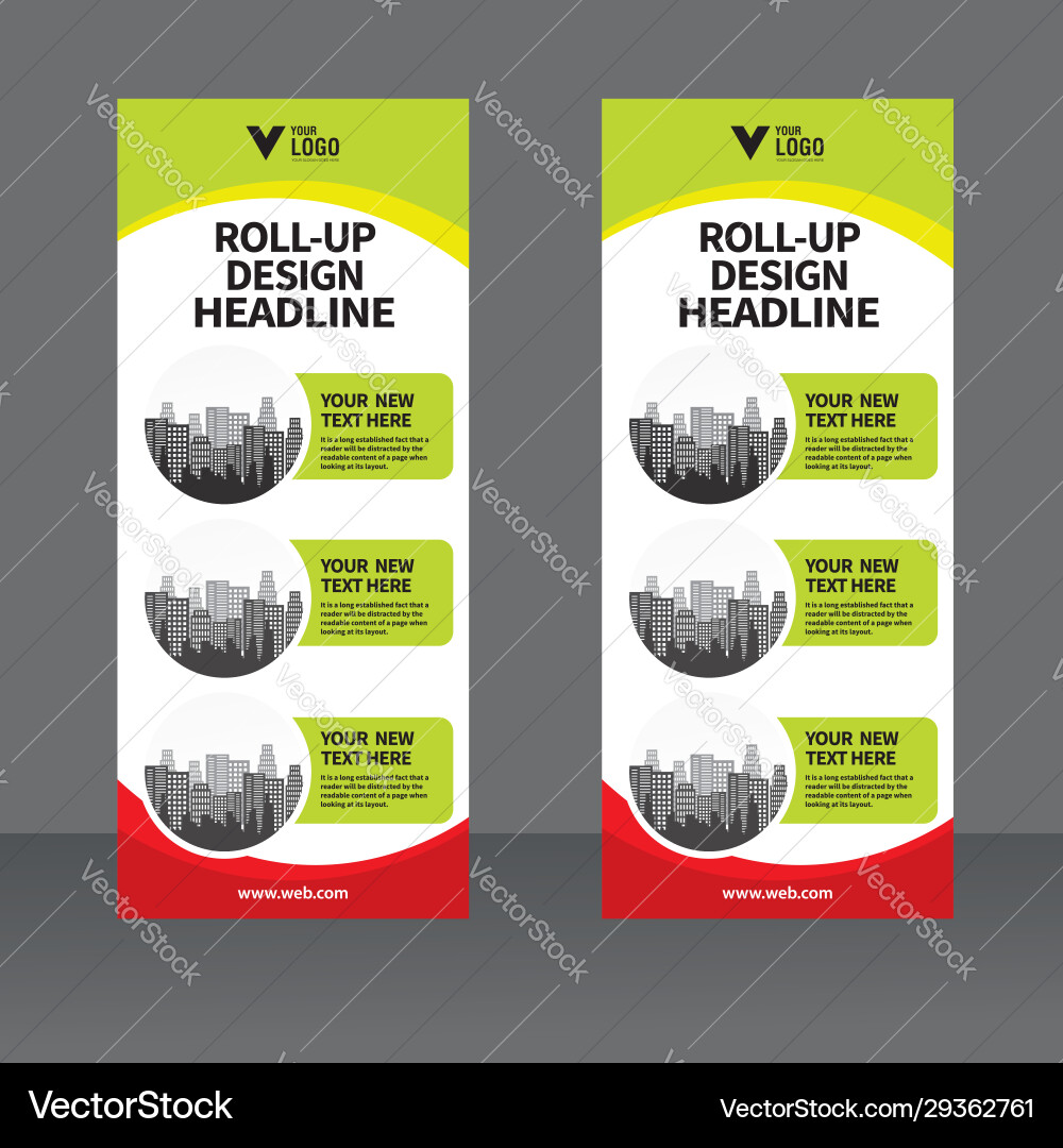 Roll up banner vertical design template Royalty Free Vector