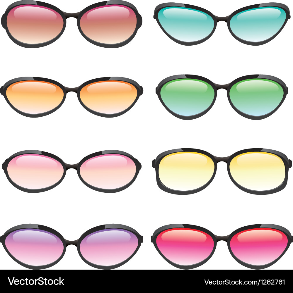 Set of sunglasses Royalty Free Vector Image - VectorStock