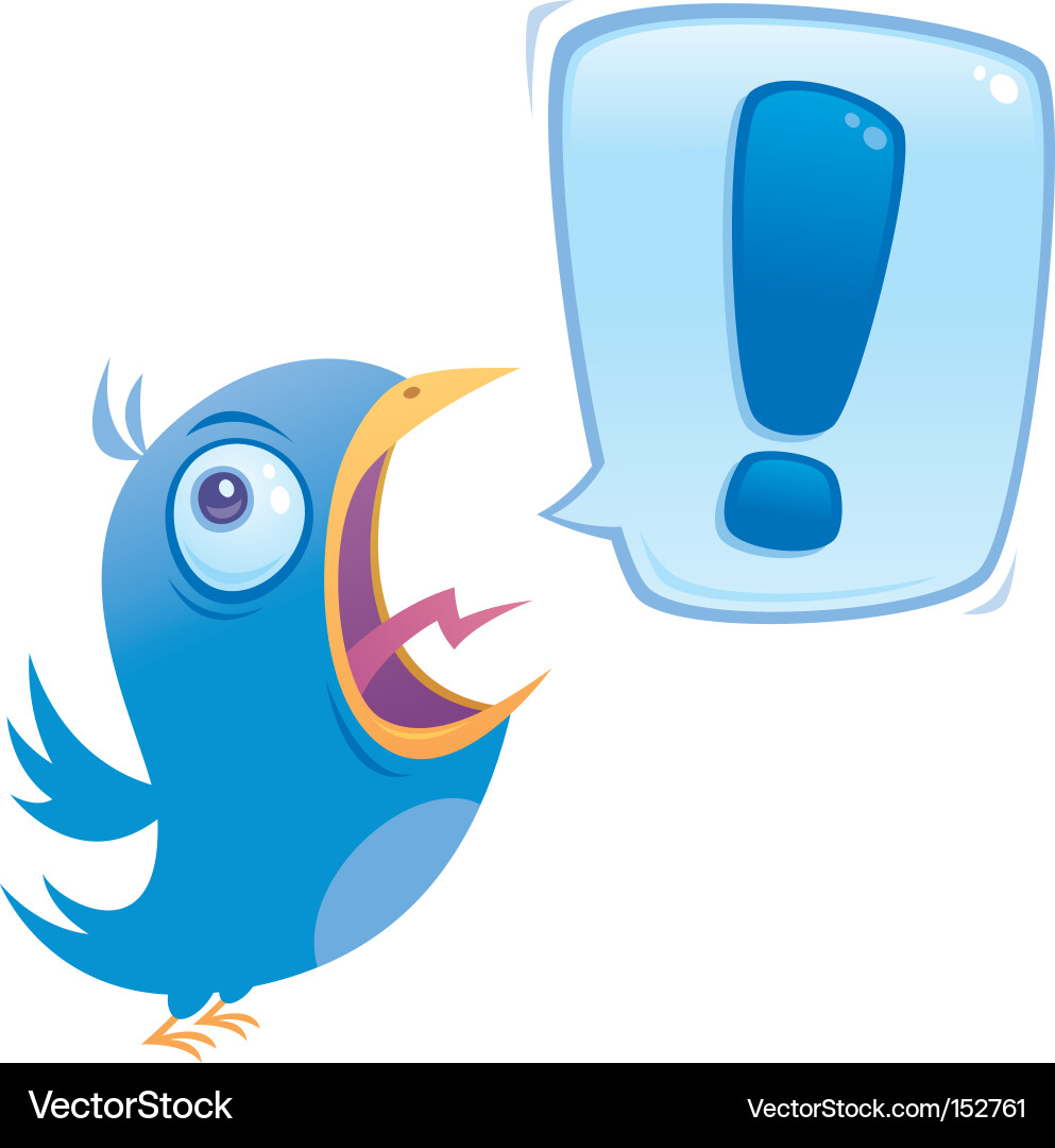 Shouting blue bird Royalty Free Vector Image - VectorStock