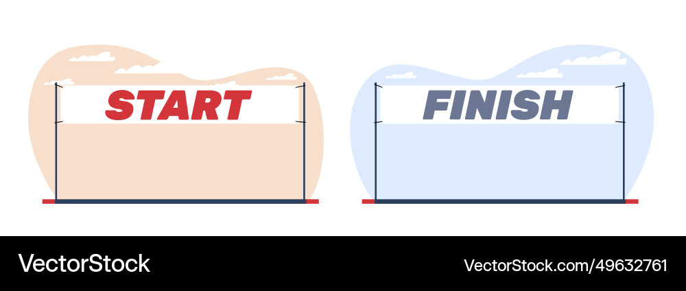 Start and finish banners flags for marathon Vector Image