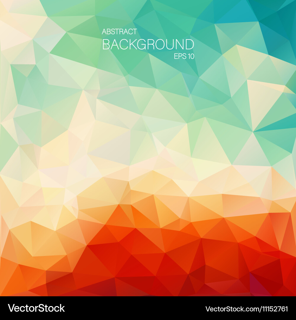 Teal orange abstract background with triangle Vector Image