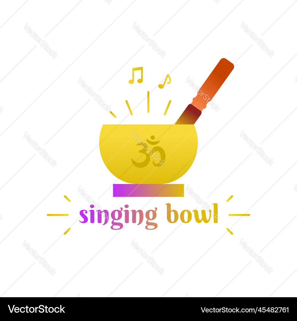 Tibetan singing bowl logo or icon concept Vector Image