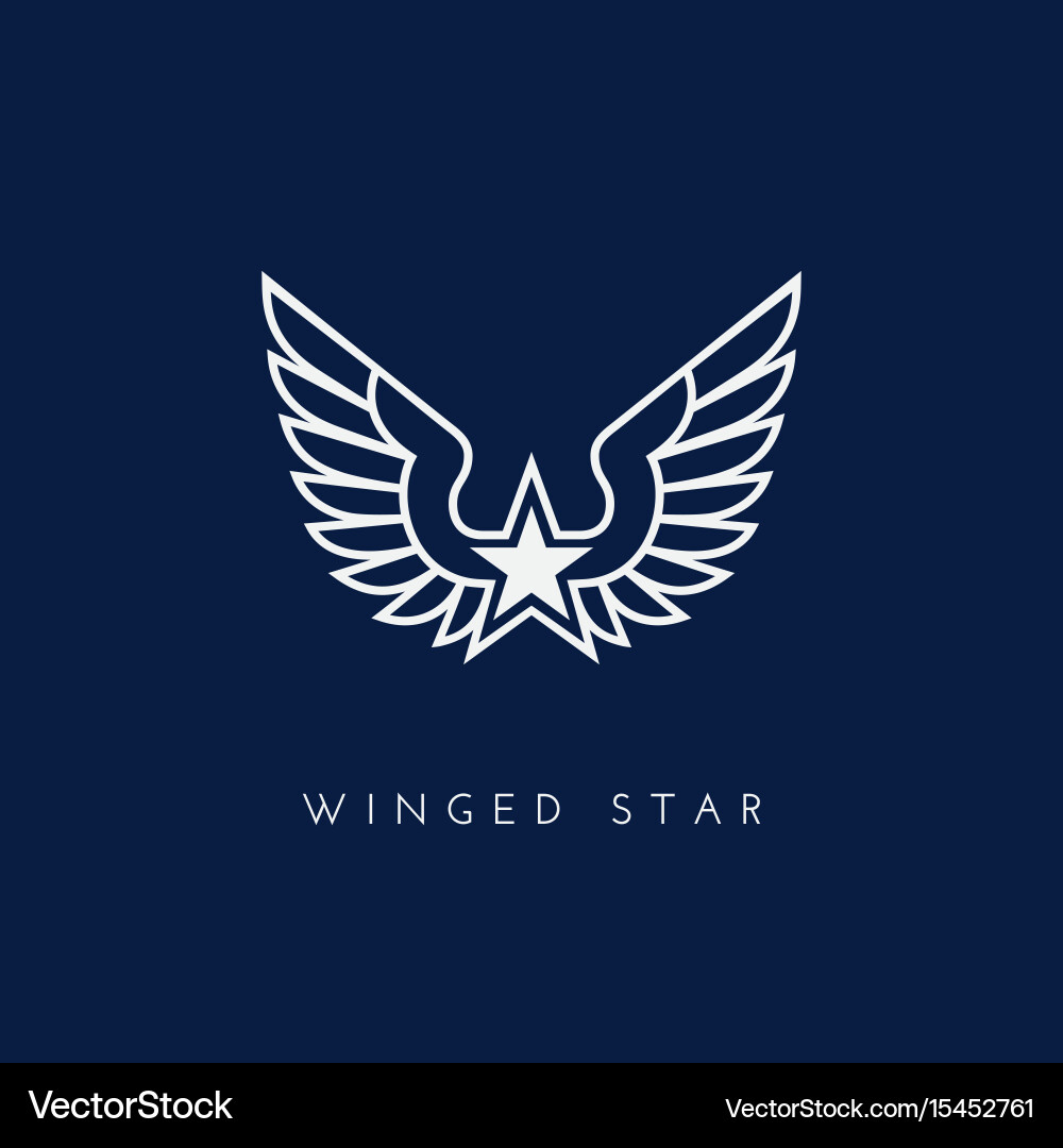 Winged star Royalty Free Vector Image - VectorStock