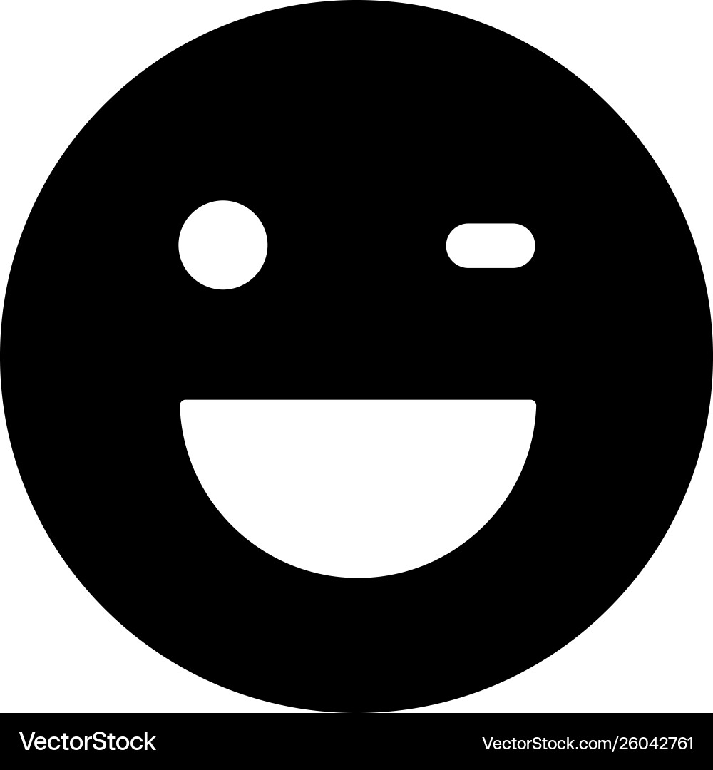Winking face emoticon Royalty Free Vector Image