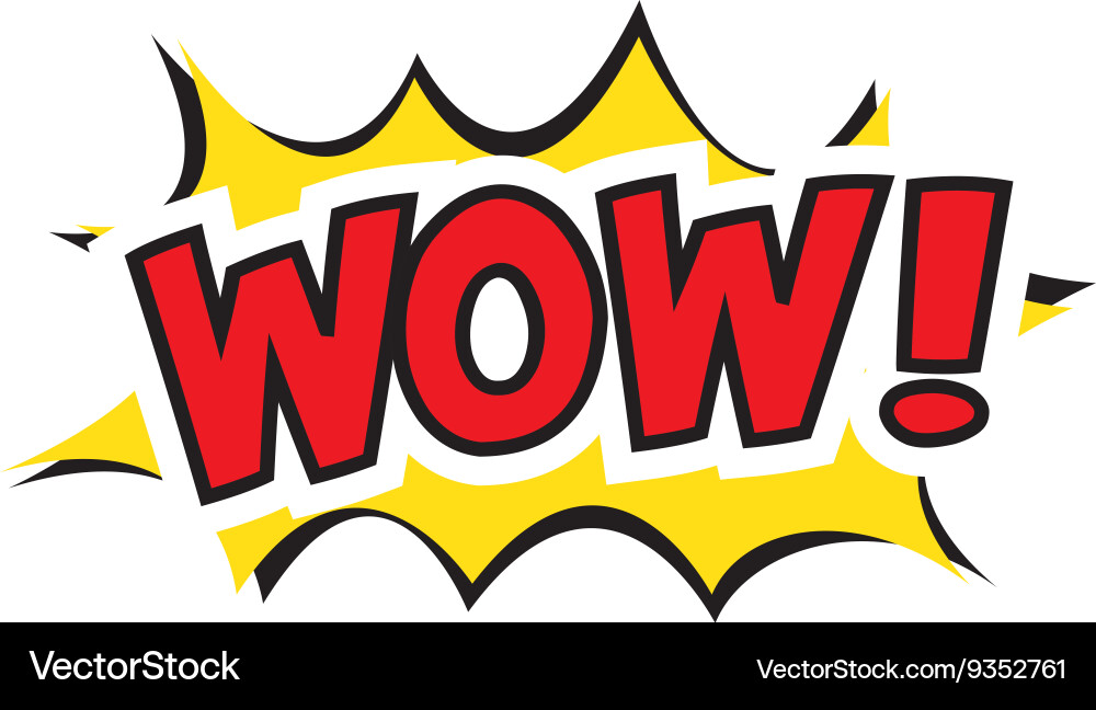 Wow comic speech bubble Royalty Free Vector Image