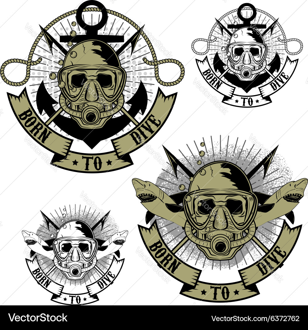 Born to dive Royalty Free Vector Image - VectorStock