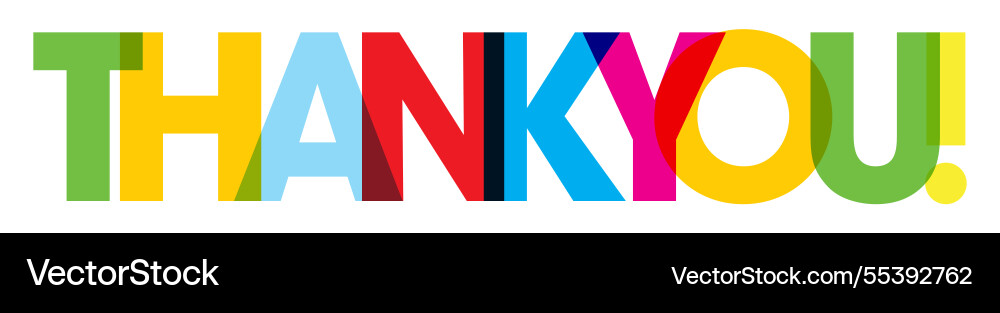 Danke Icon mit überlappenden Buchstaben Vektorbild