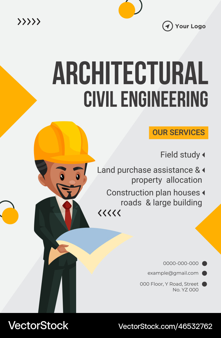 Flyer design of architectural civil engineering Vector Image