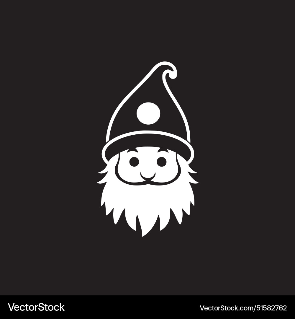 Gnome - minimalist and flat logo Royalty Free Vector Image