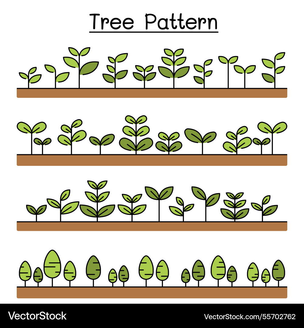 Little tree pattern landscape shrub background Vector Image