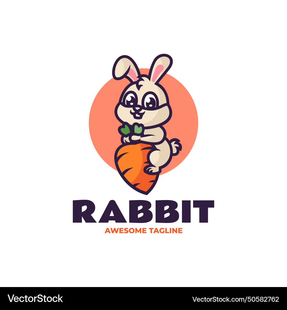 Logo rabbit mascot cartoon style Royalty Free Vector Image