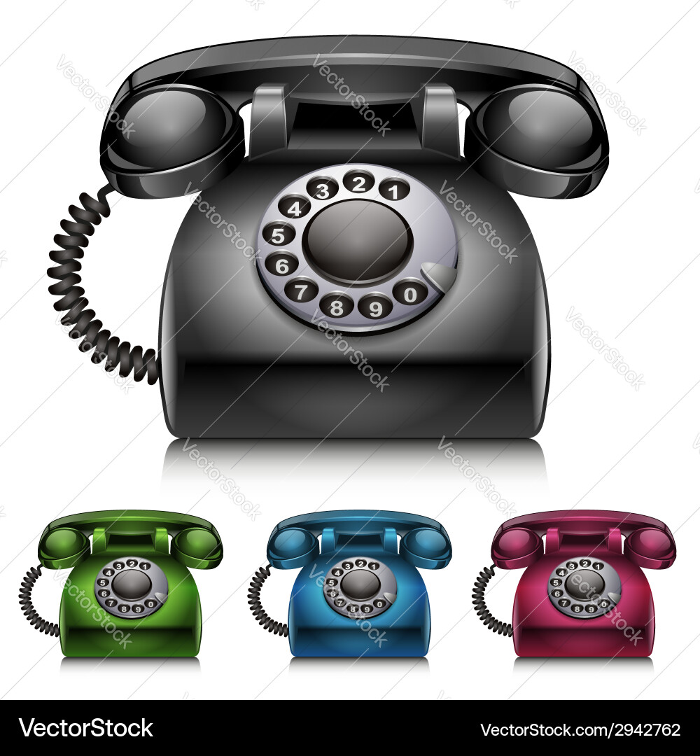 Old telephone Royalty Free Vector Image - VectorStock