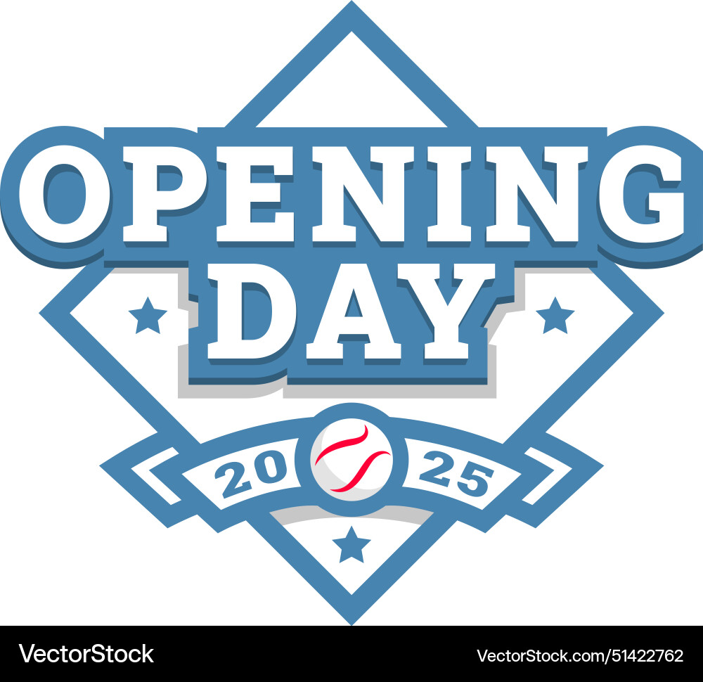 Opening day baseball logo emblem Royalty Free Vector Image