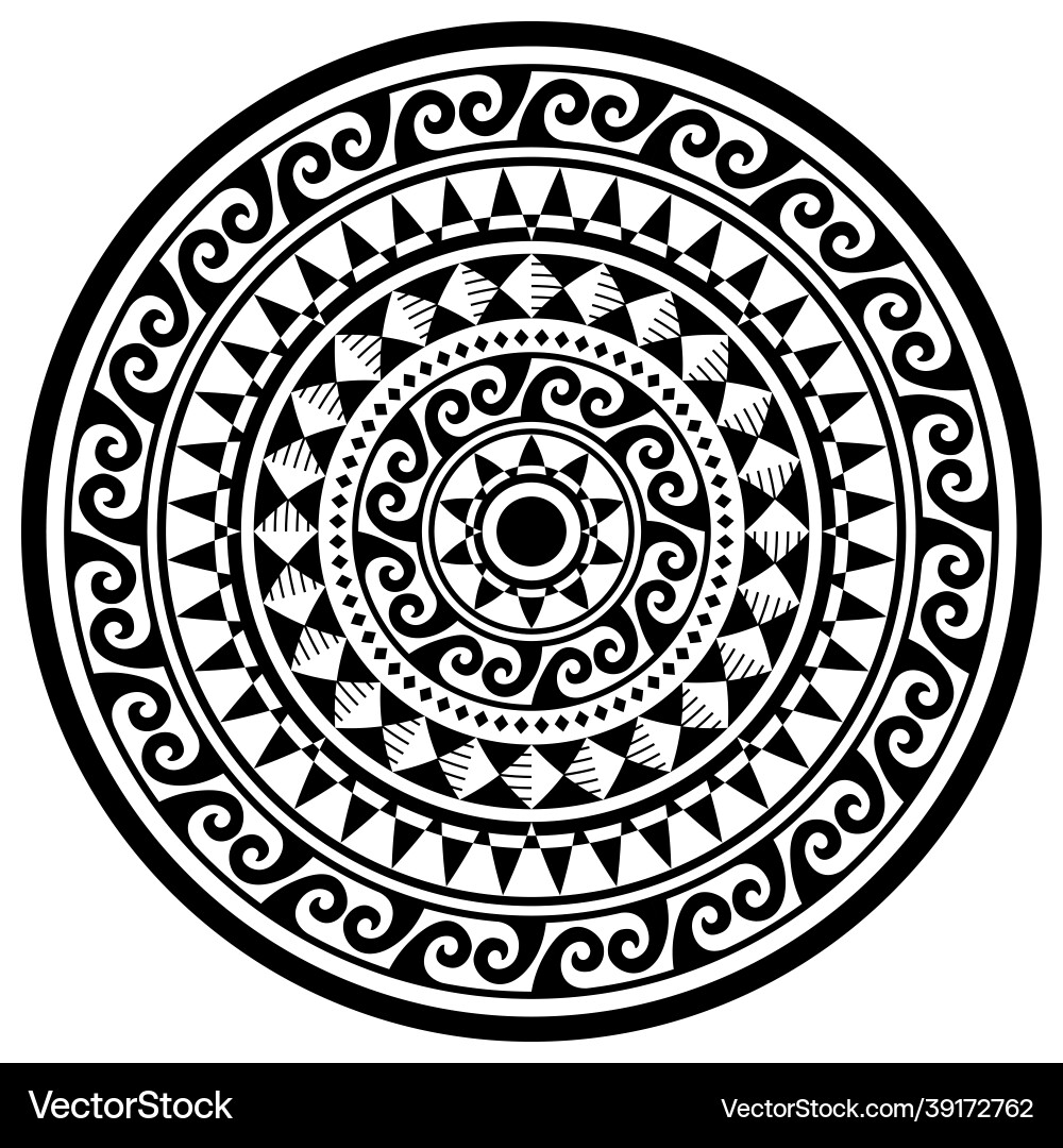 Polynesian Tribal Mandala Pattern Royalty Free Vector Image