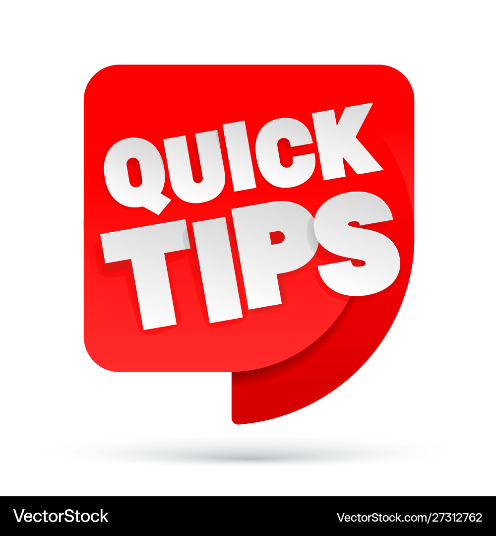 Quick tips red 3d realistic paper speech bubble Vector Image