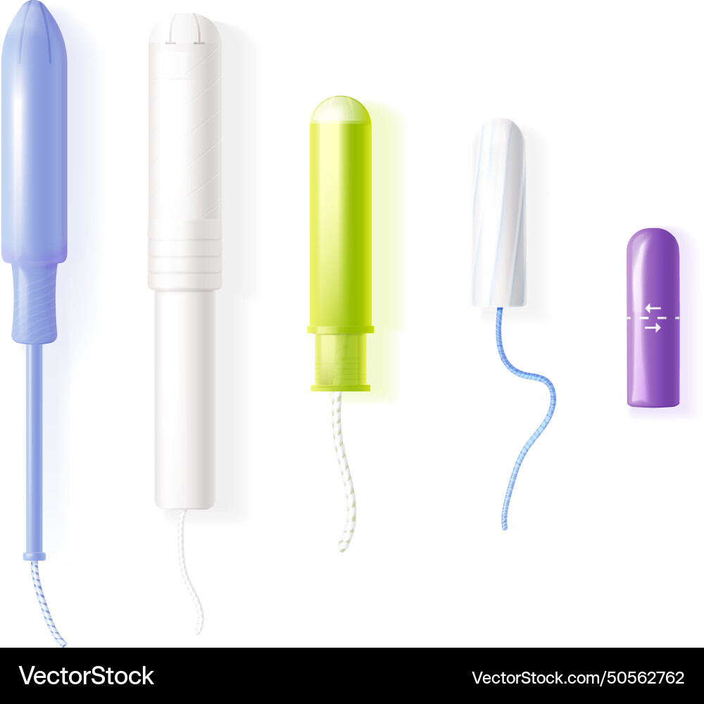 Realistic tampons female tampon pad Royalty Free Vector