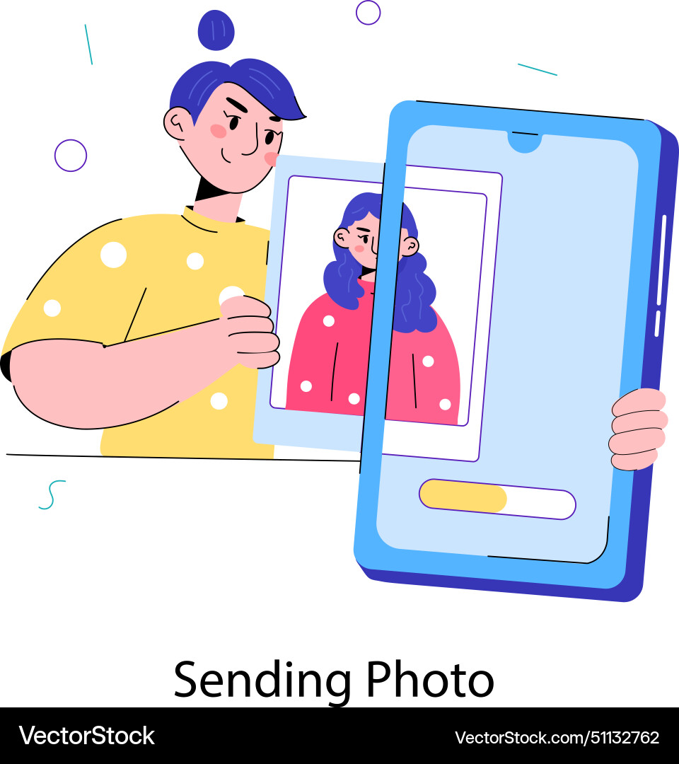 Sending photo Royalty Free Vector Image - VectorStock