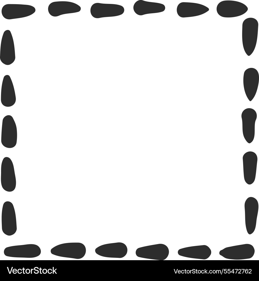 Simple square frame made of small black irregular Vector Image