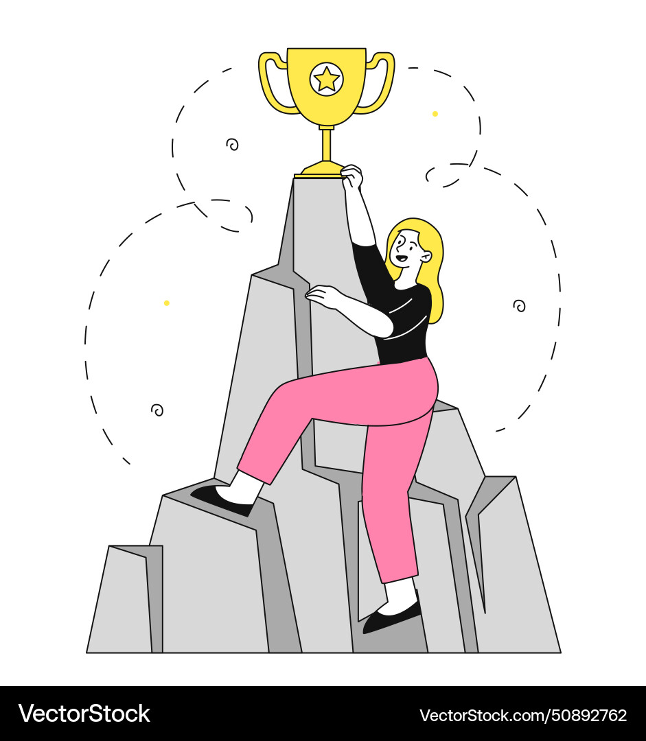 Woman with personal growth simple Royalty Free Vector Image