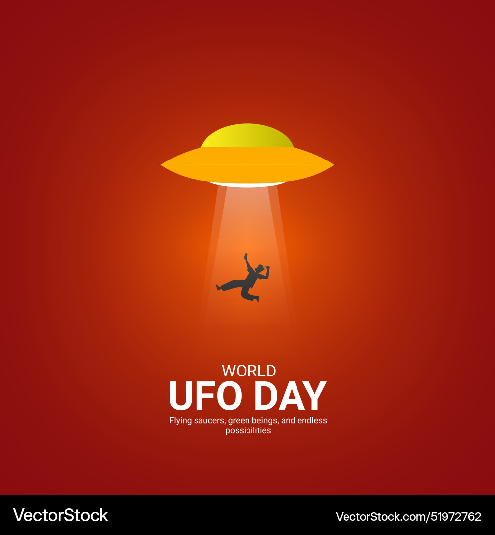 World ufo day creative adsworld design Royalty Free Vector