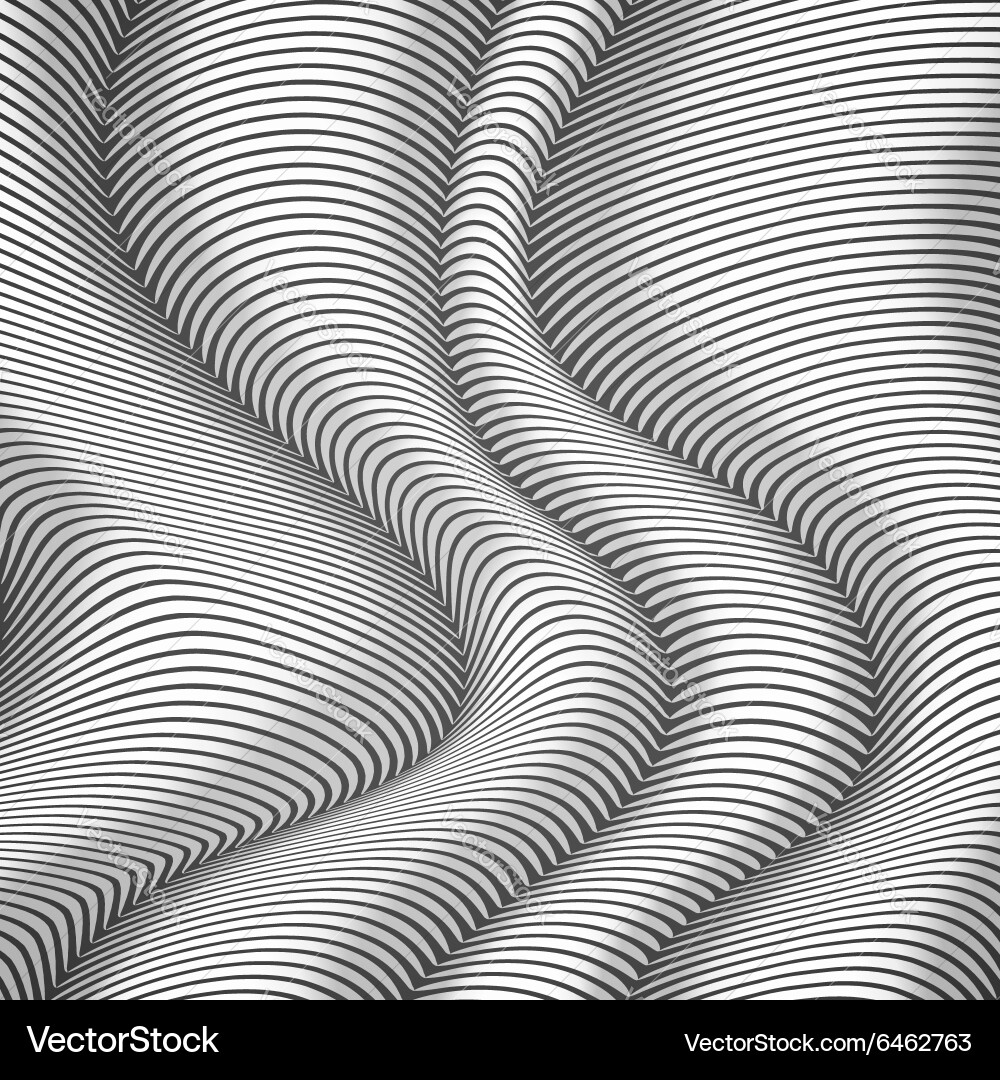 Black and white wavy stripes abstract background Vector Image