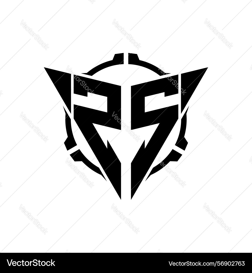 Gaming logo triangle with scope tactical style Vector Image