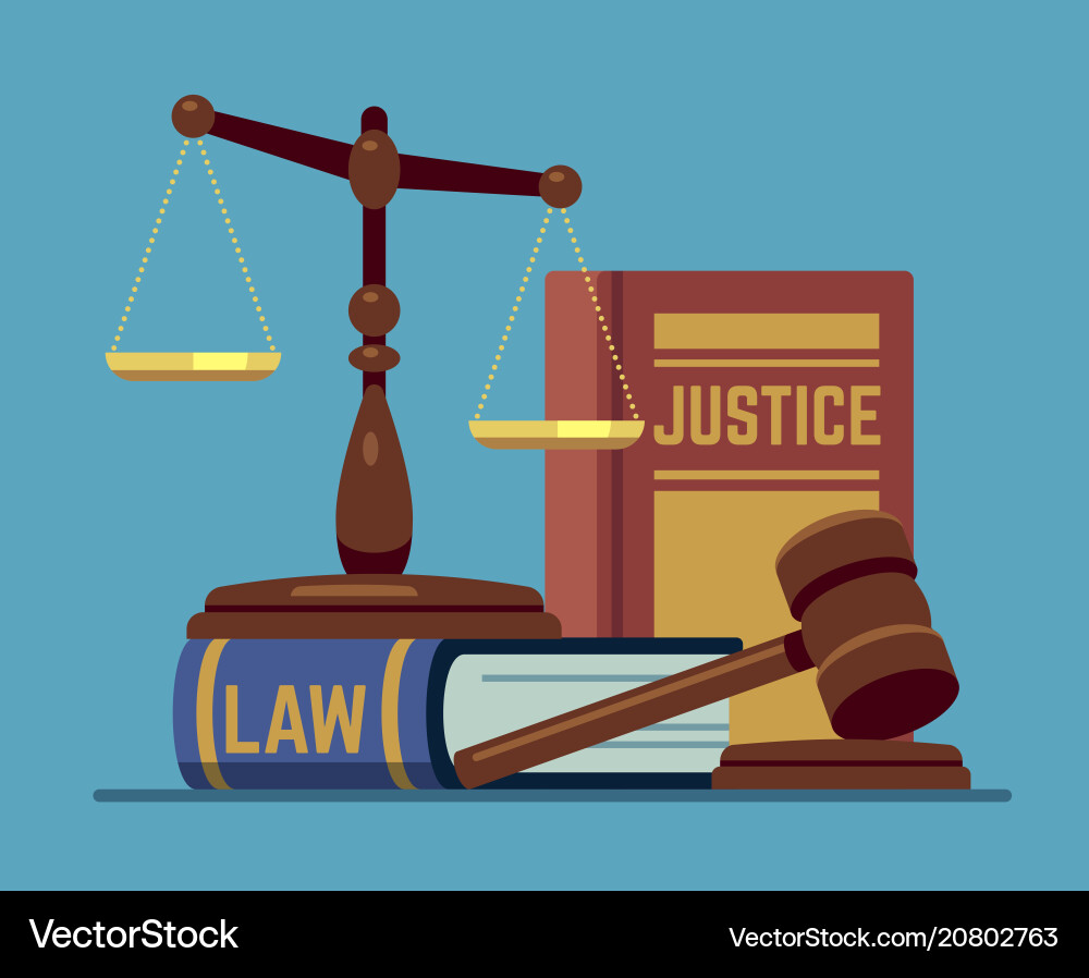 Justice Scales and Gavel Royalty Free Vector Image