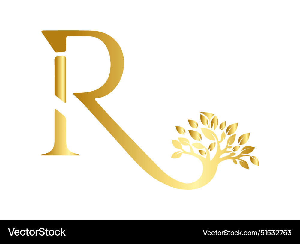 Letter and tree logo Royalty Free Vector Image