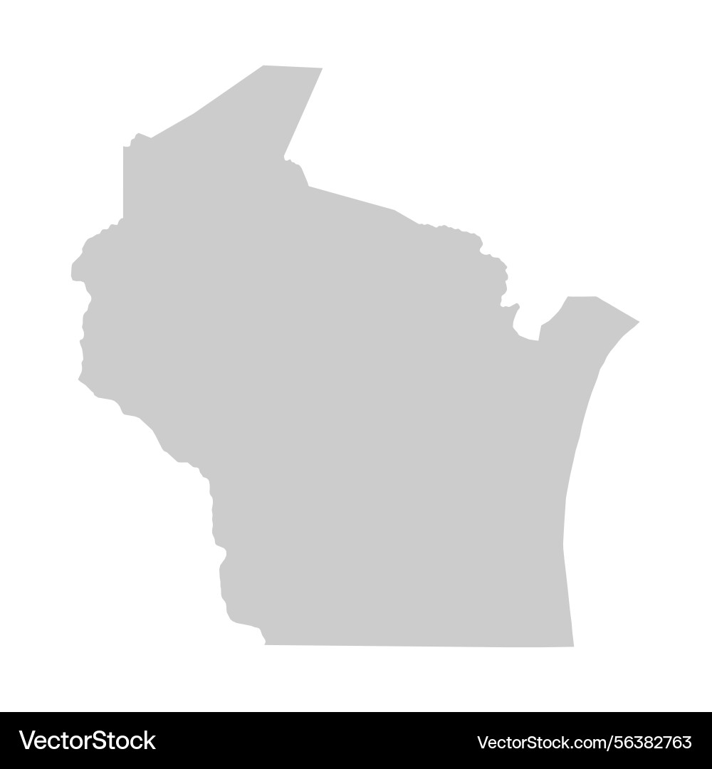 Map of wisconsin wi Royalty Free Vector Image - VectorStock