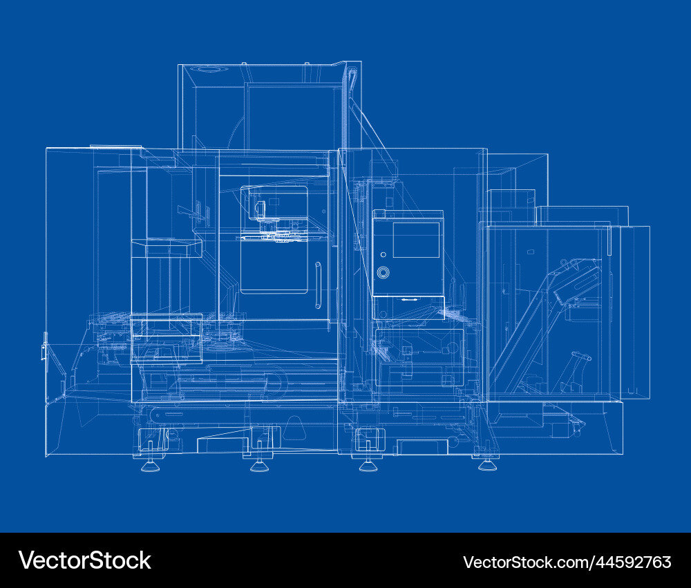 Metalworking cnc milling machine Royalty Free Vector Image