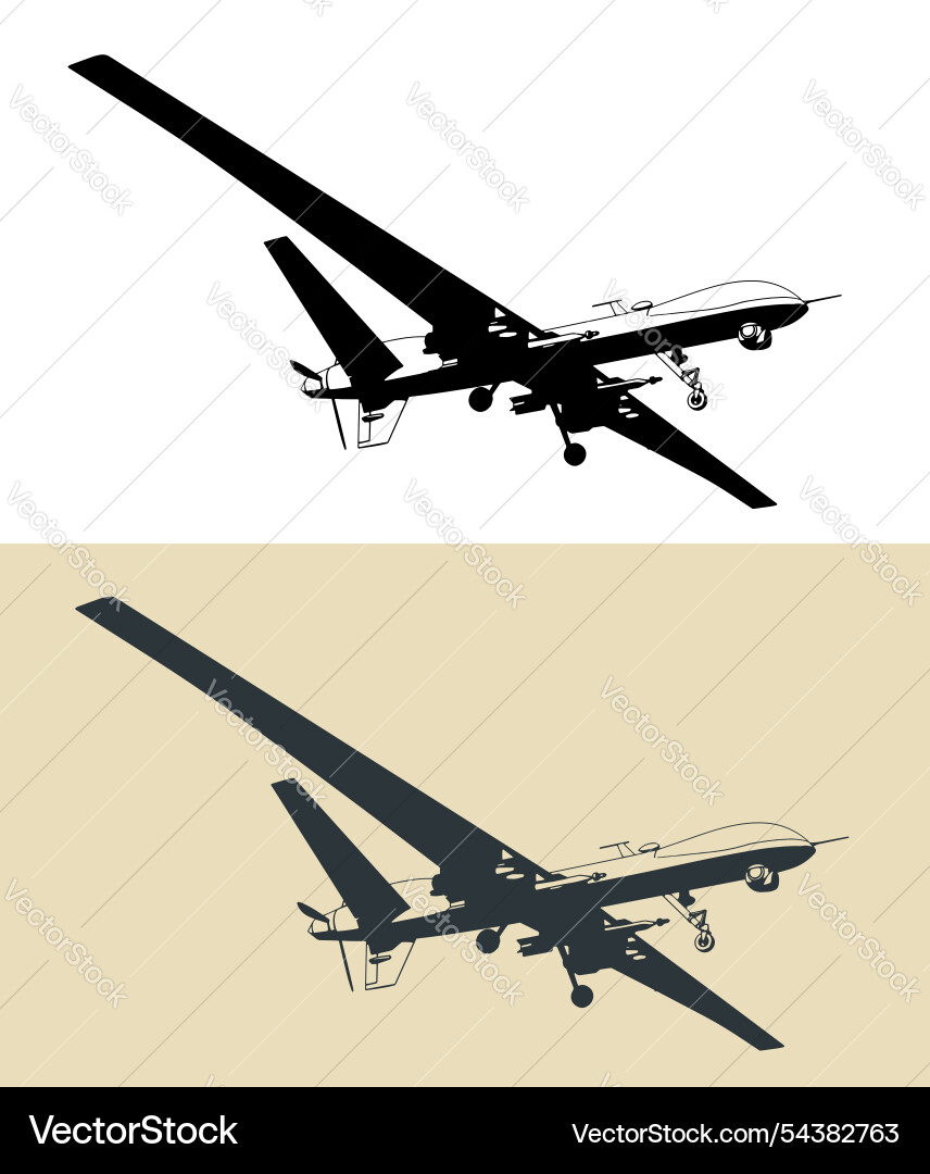 Military multi-mission remotely piloted aircraft Vector Image