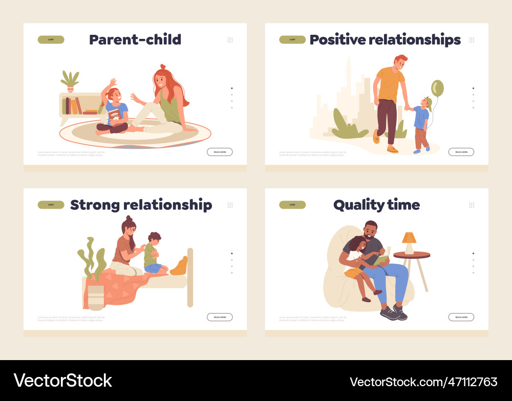 Parent with children strong relationship Vector Image