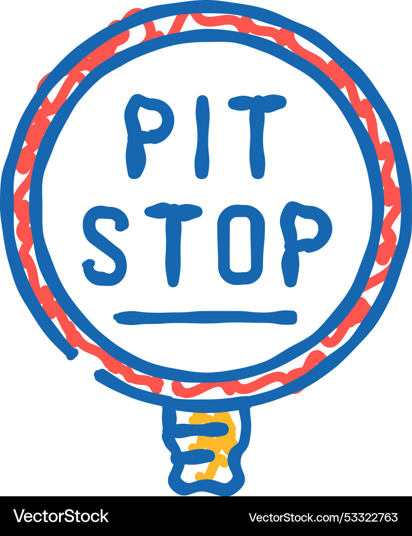 Pit stop vehicle speed auto icon doodle Royalty Free Vector