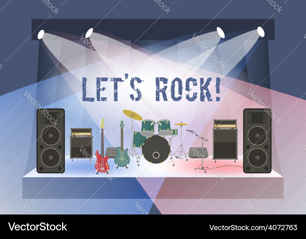 Rock Concert Stage Illustration Royalty Free Vector Image