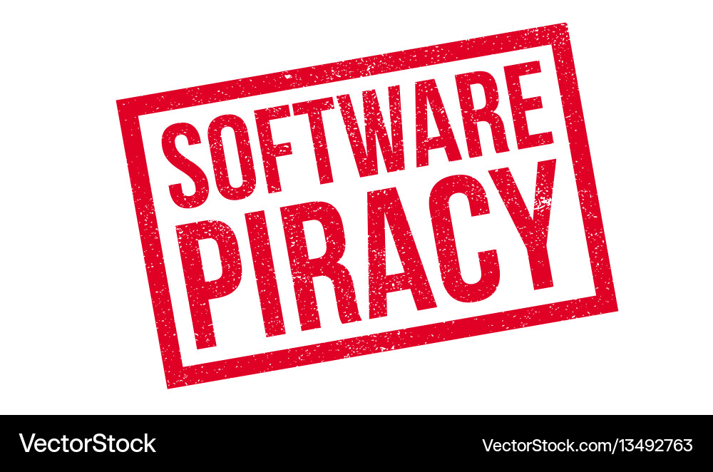 Software piracy rubber stamp Royalty Free Vector Image