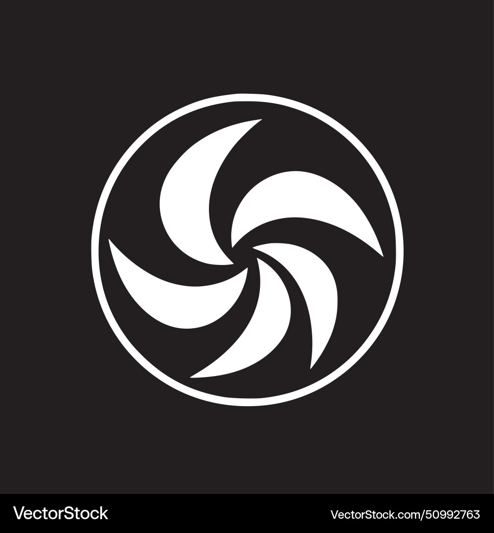 Wind spinner - black and white isolated icon Vector Image