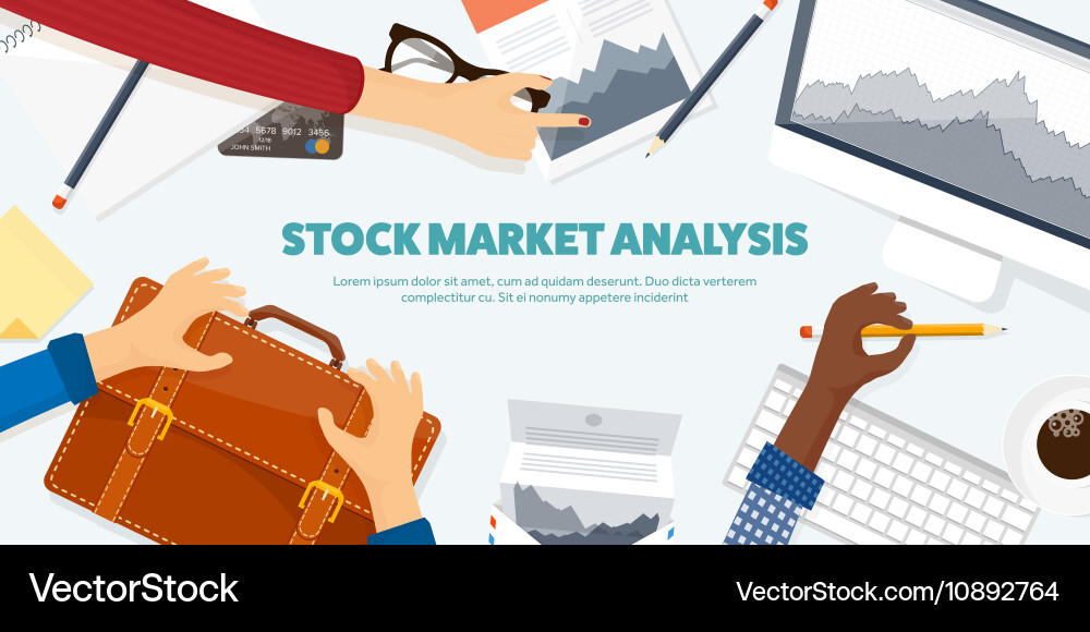 Flat background market trade Royalty Free Vector Image