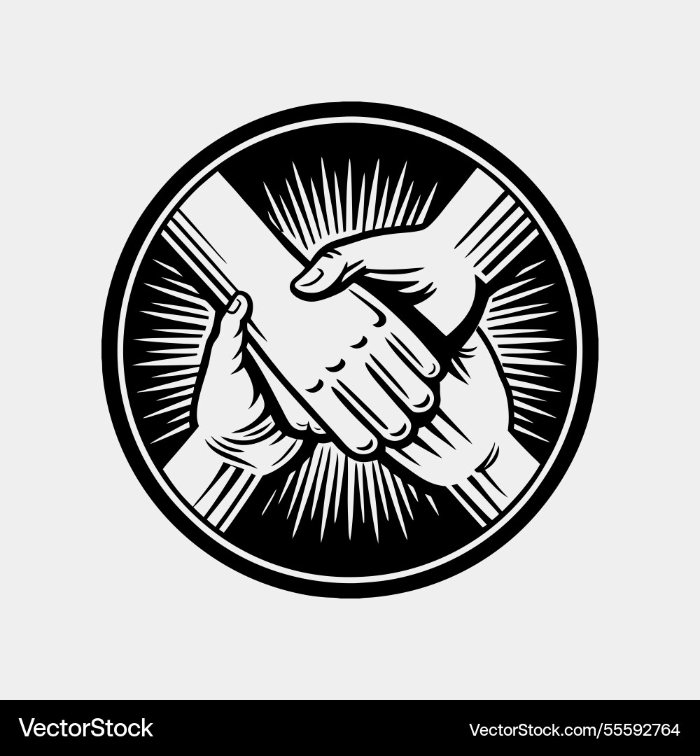 Handshake icon on white background business Vector Image