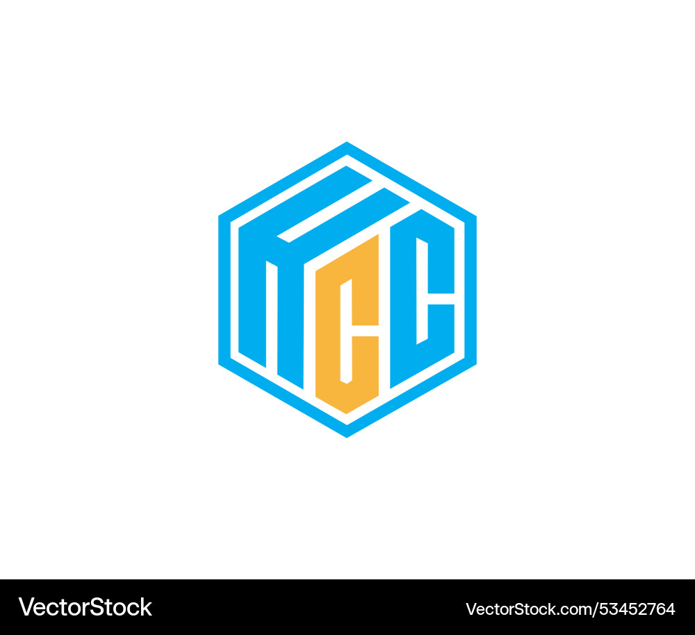 Initial kcc letter logo design template Royalty Free Vector