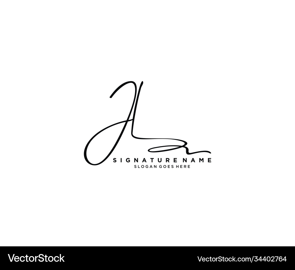Letter jl signature logo template Royalty Free Vector Image
