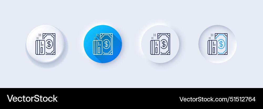 Money line icon payment methods sign icons Vector Image
