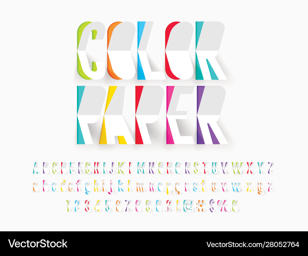 Paper cut font Royalty Free Vector Image - VectorStock